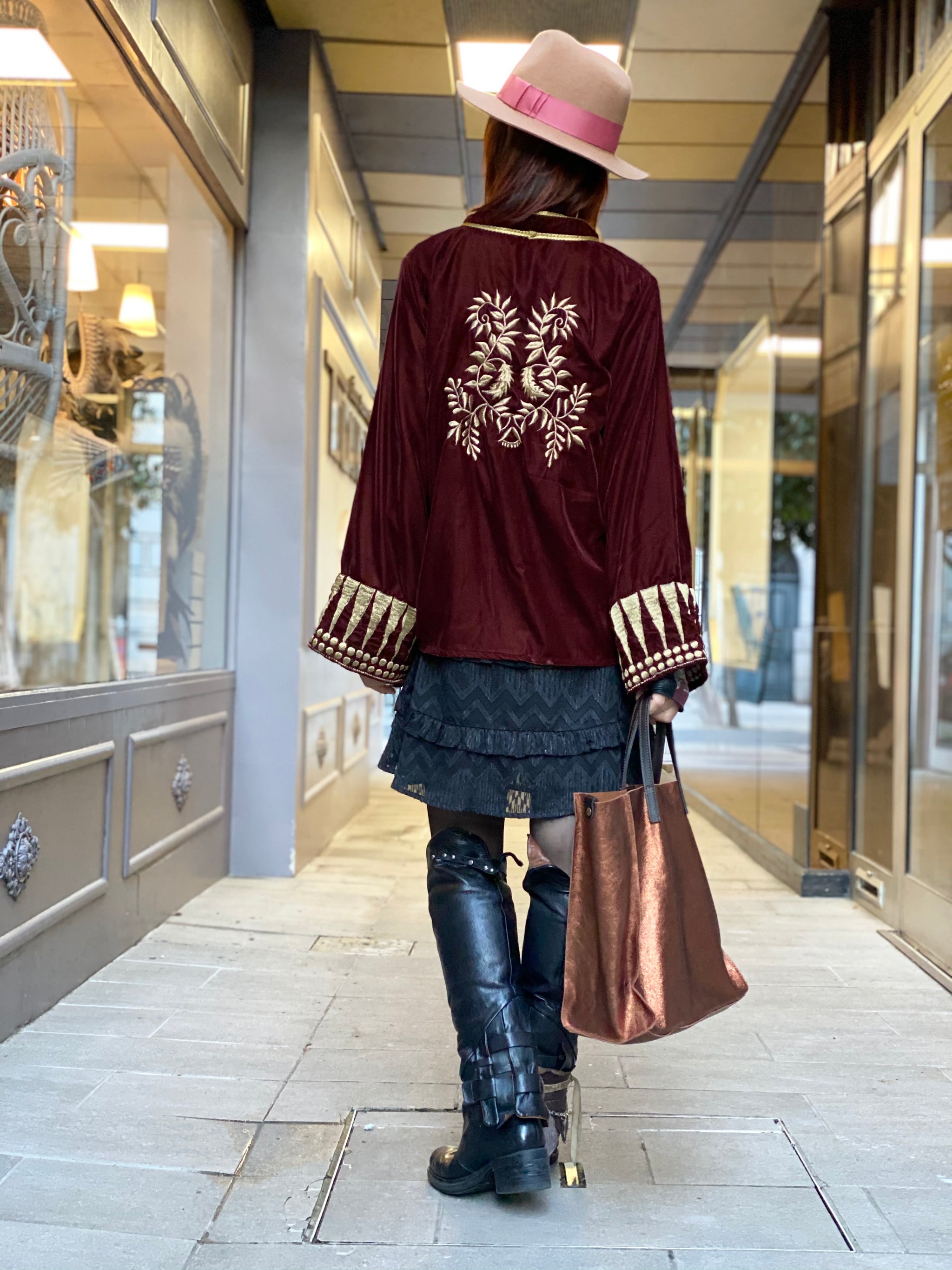 Mamz'elle Zoé short velvet kimono